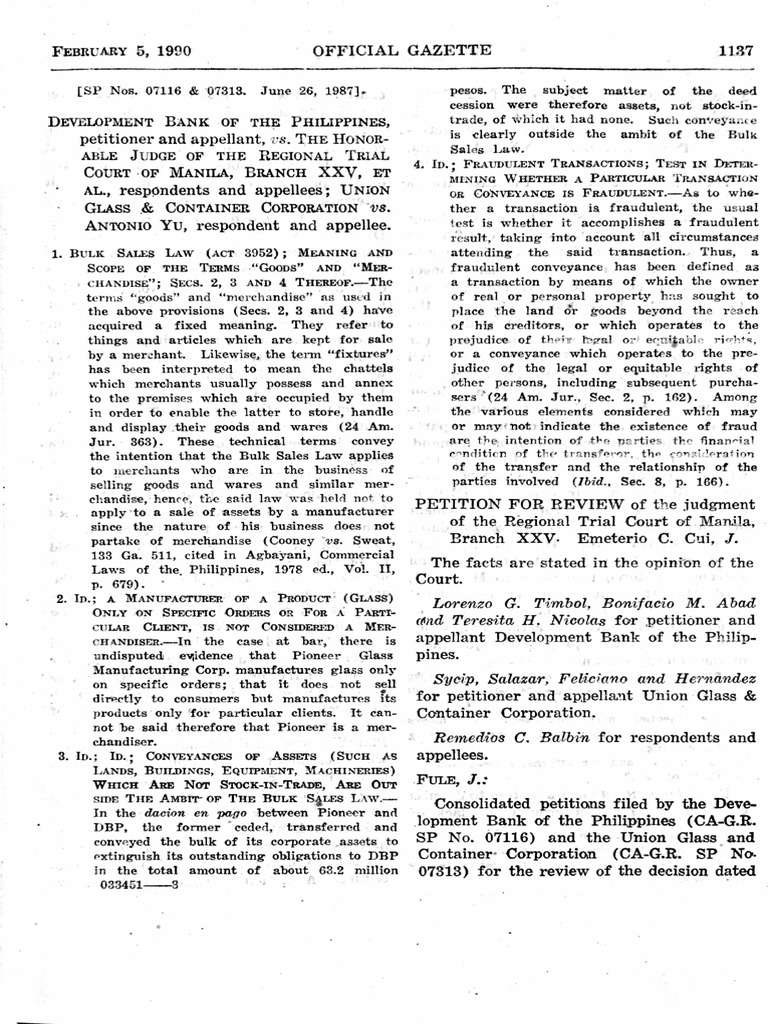 DBP v. RTC of Manila (1990) | PDF