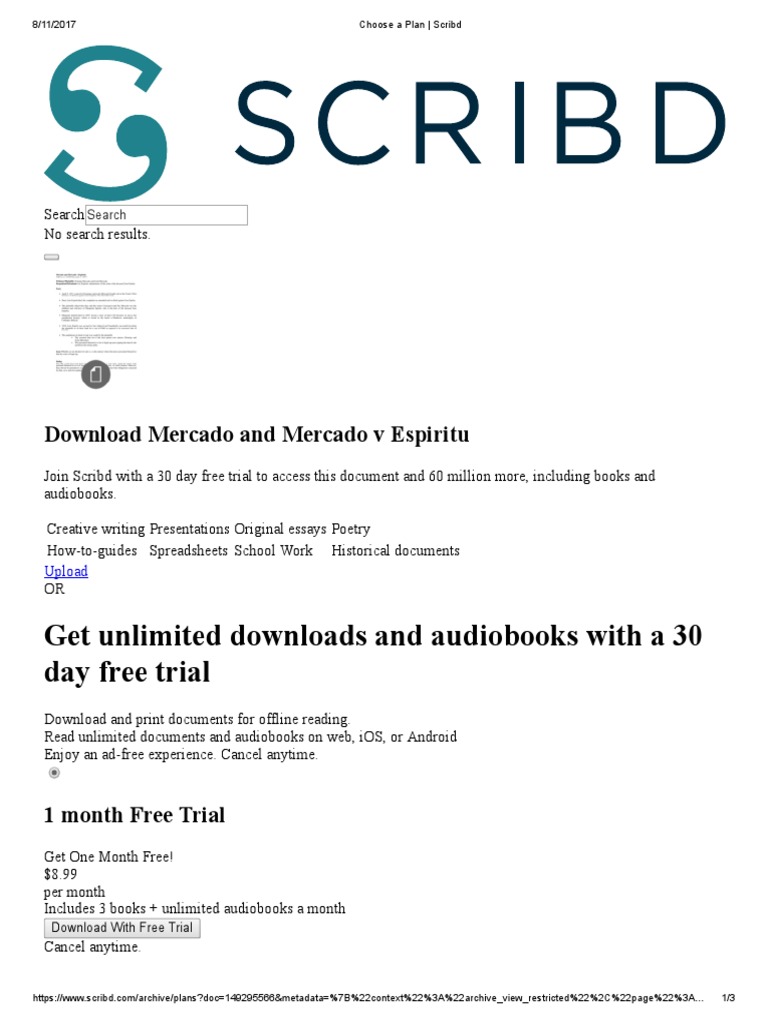 Choose a Scribd Plan | PDF