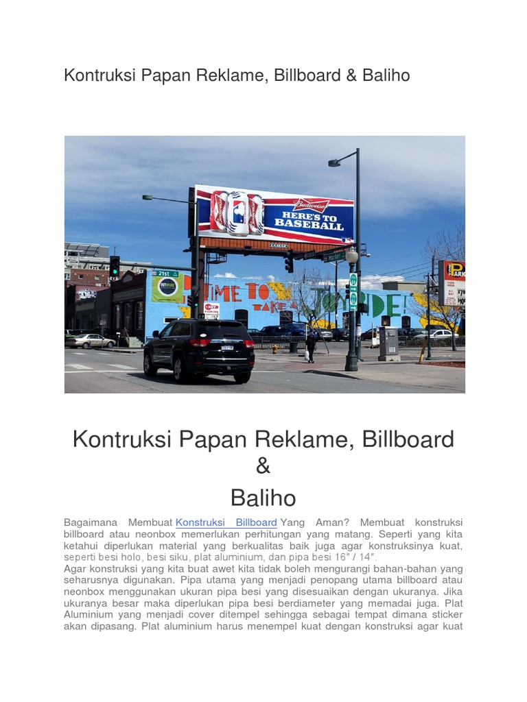 Kontruksi Papan Reklame | PDF