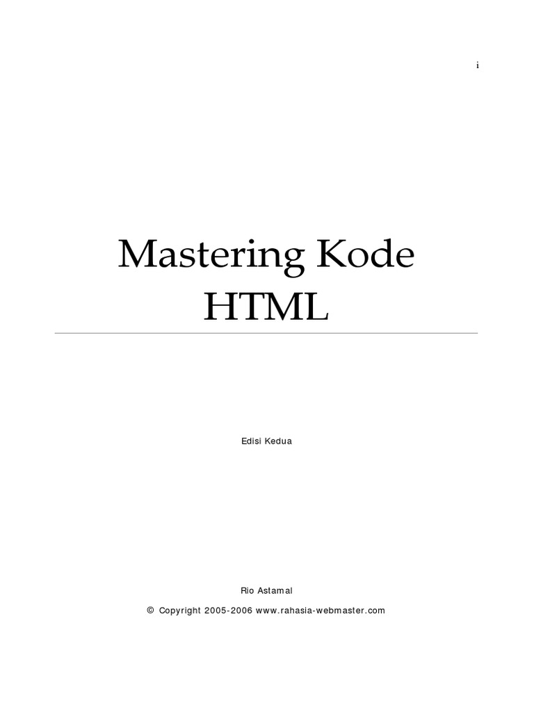 Mastering Kode HTML - Full PDF | PDF