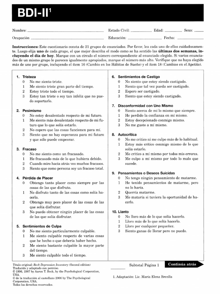 BDI II Brenlla Et Al | PDF