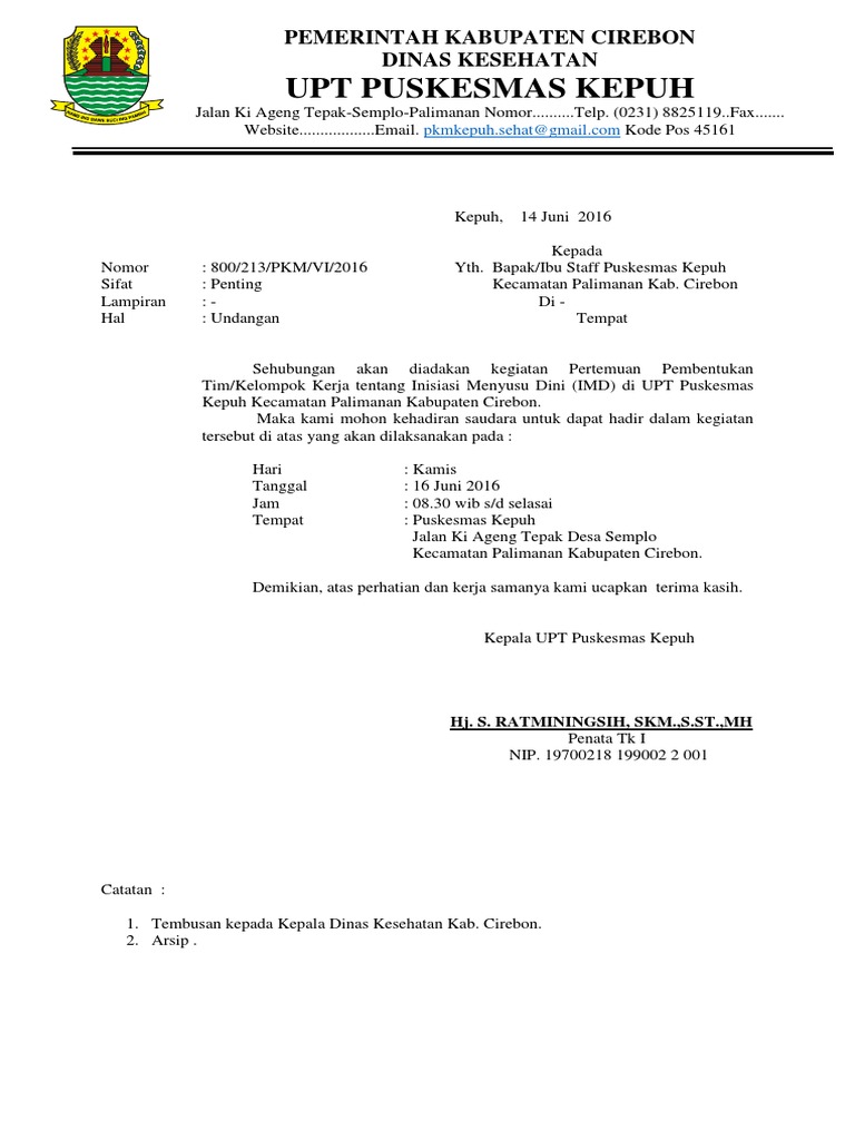 Surat Undangan Pembentukan TIM | PDF