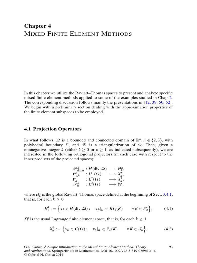 Mixed Finite Element Methods Pdf Finite Element Method Functions