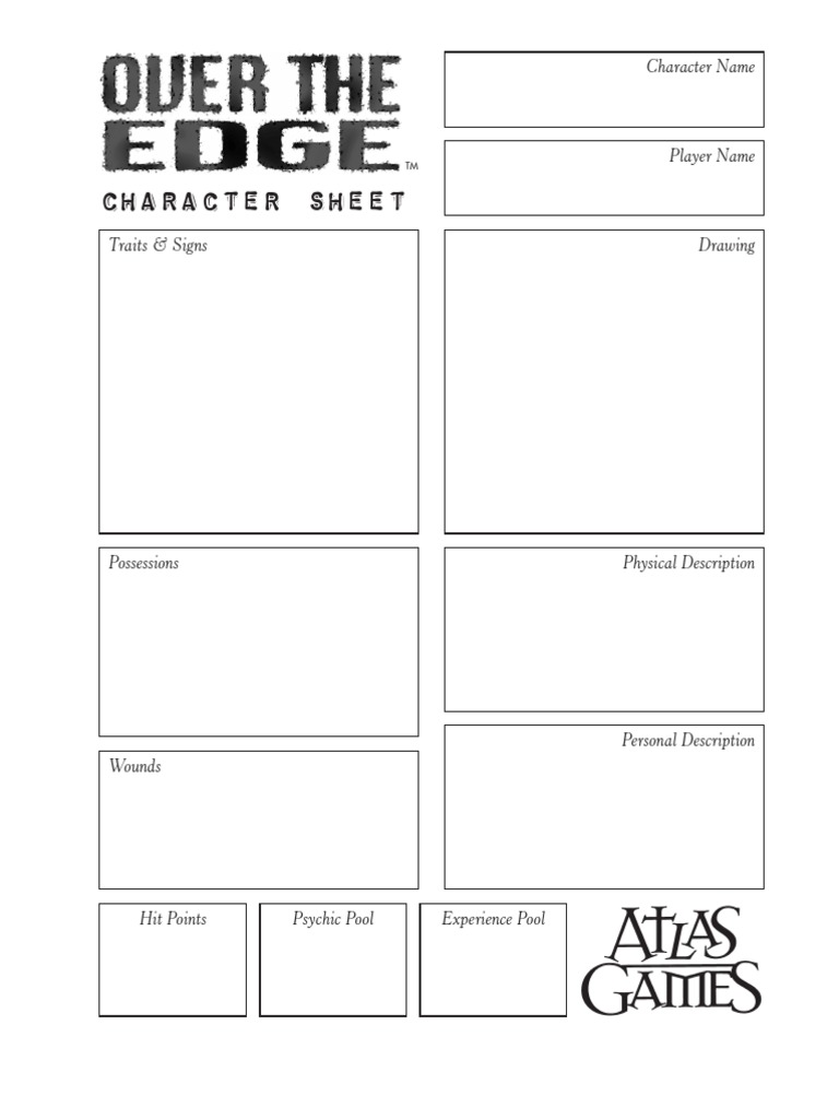 Over The Edge - CharSheet | PDF
