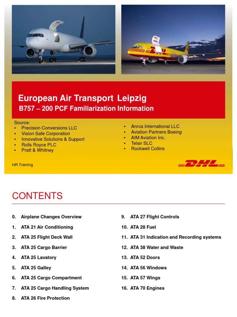 DHL B757-200 PCF Training Overview | PDF | Cockpit | Door