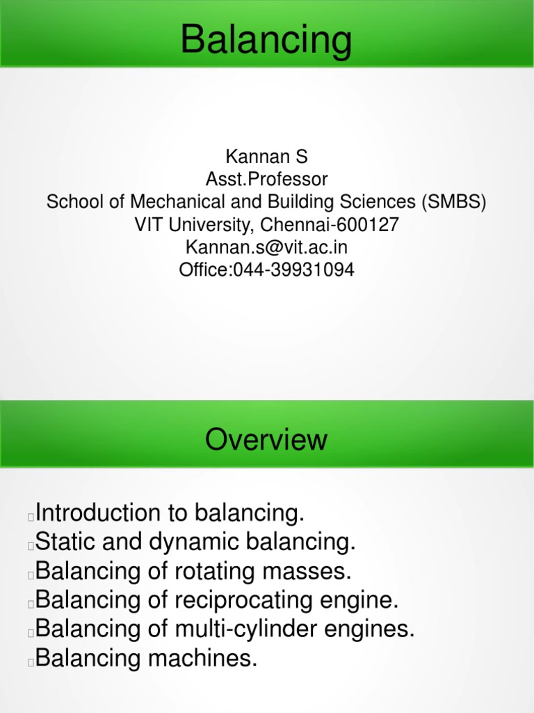 Balancing Lecture | PDF | Propulsion | Machines
