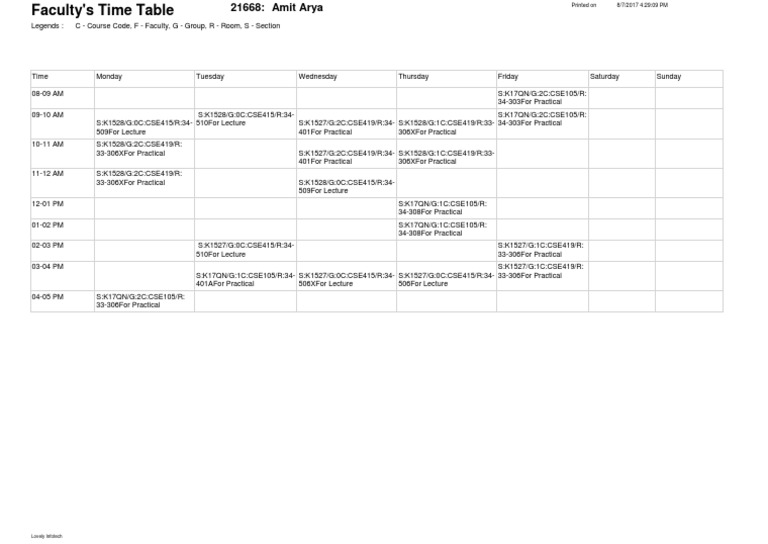 Time Table | PDF | Sports | Leisure