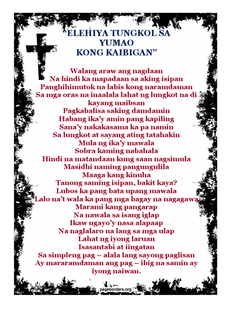 Elehiya Tungkol Sa Yumao | PDF