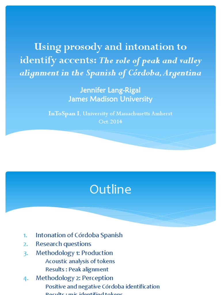 Using Prosody and Intonation To Identify Accents | PDF | Tone ...