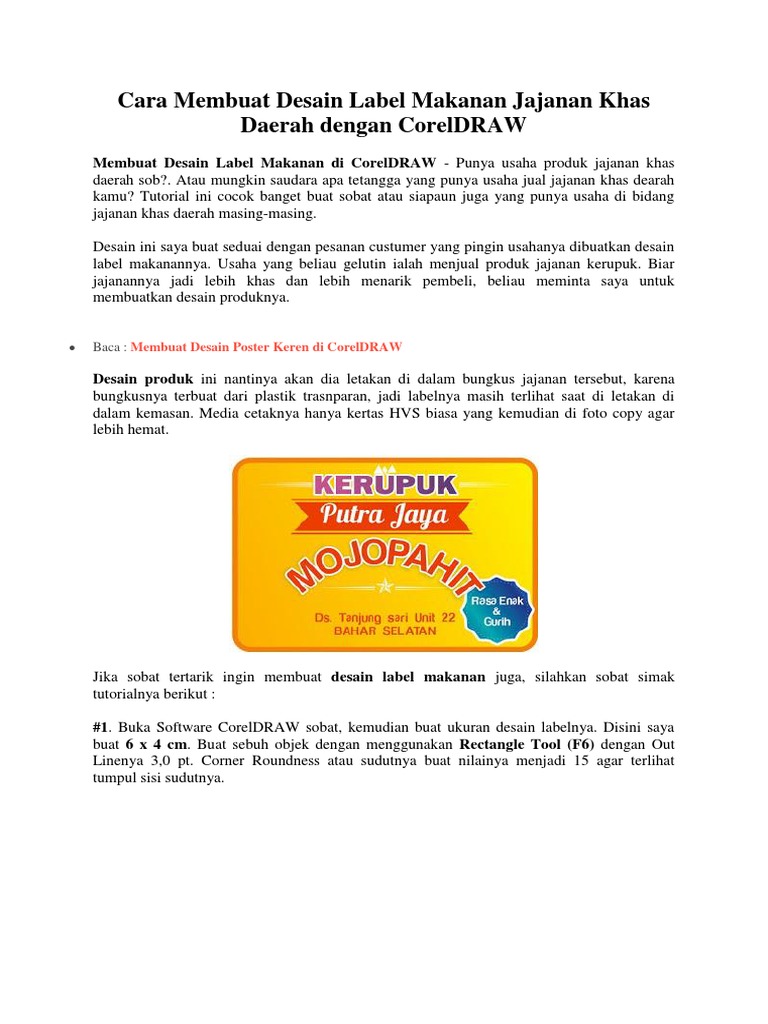 Desain Label Makanan Jajanan Khas | PDF
