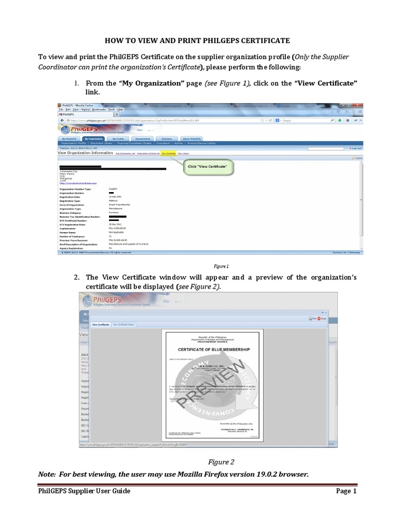 How To View and Print PhilGEPS Certificate PDF | PDF