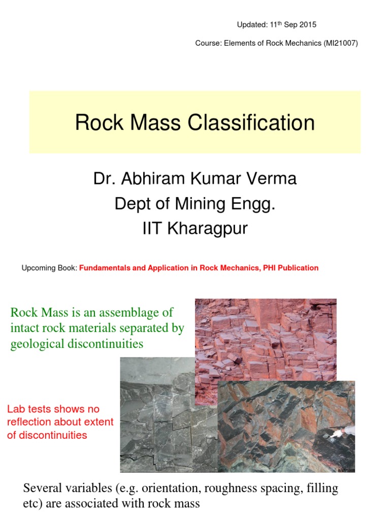 Rockmass Classification Updated | PDF | Tunnel | Soil Mechanics