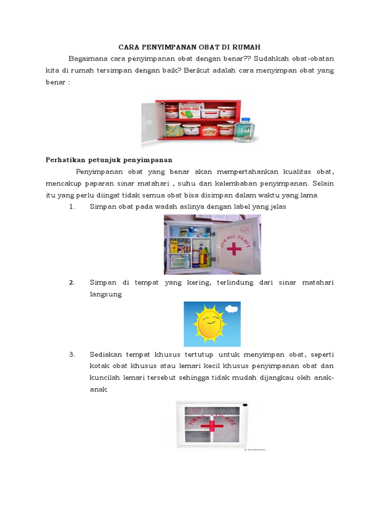 Cara Penyimpanan Obat Di Rumah Pdf