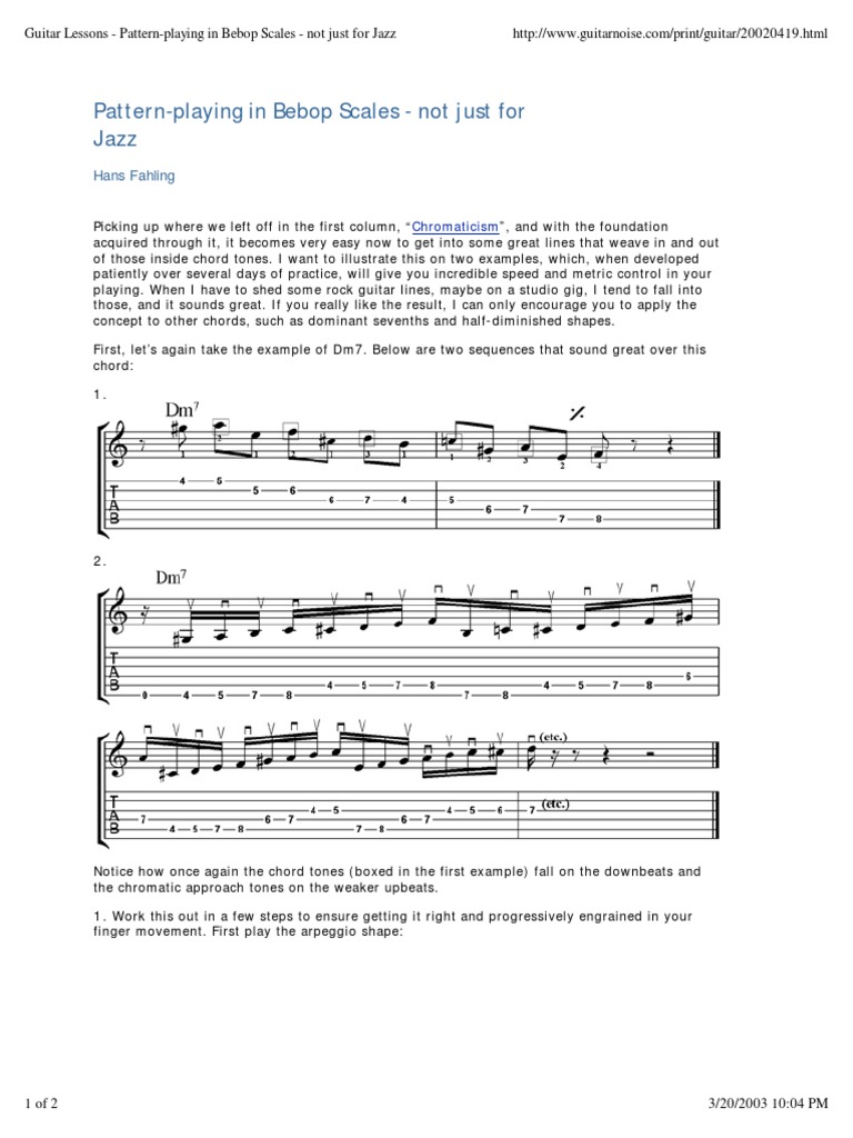 Pattern-Playing in Bebop Scales - Not Just For Jazz PDF | PDF | Chord ...