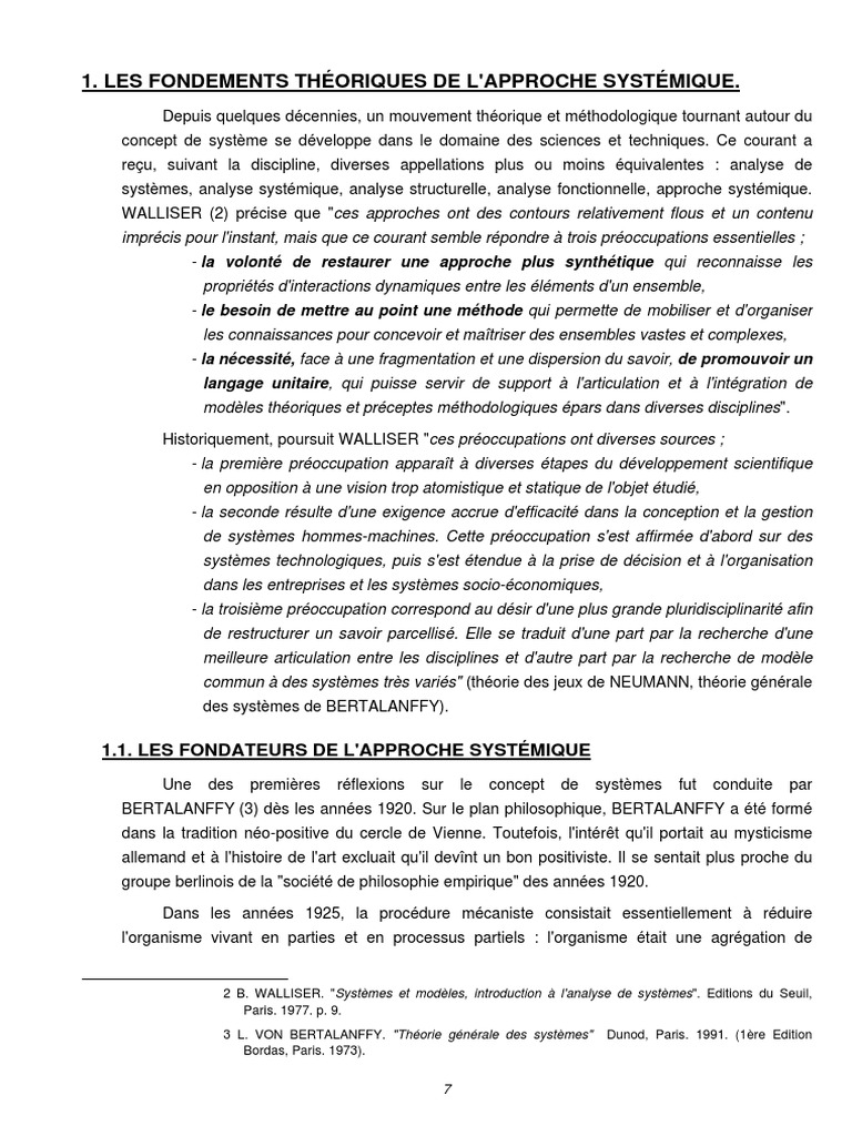Approche Systémique et Théorie des Systèmes | PDF | Cybernétique ...