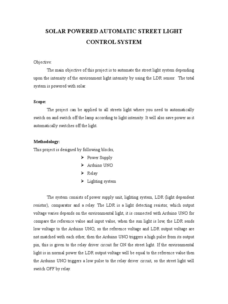 Solar-Powered Smart Street Lights | PDF | Computers