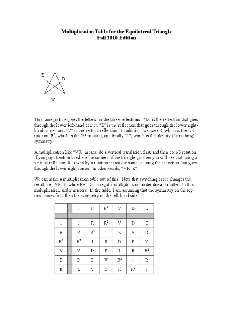 Triangle Symmetry Multiplication | PDF