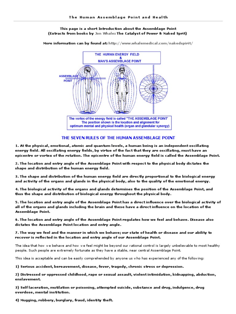 The Human Assemblage Point and Health | PDF | Spectrum Disorder | Major ...
