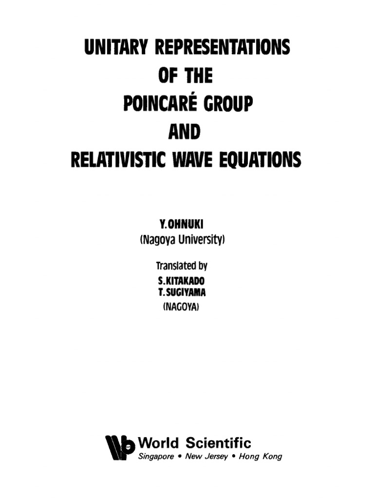 Y. Ohnuki-Unitary Representations of The Poincare GRP and Relativistic ...