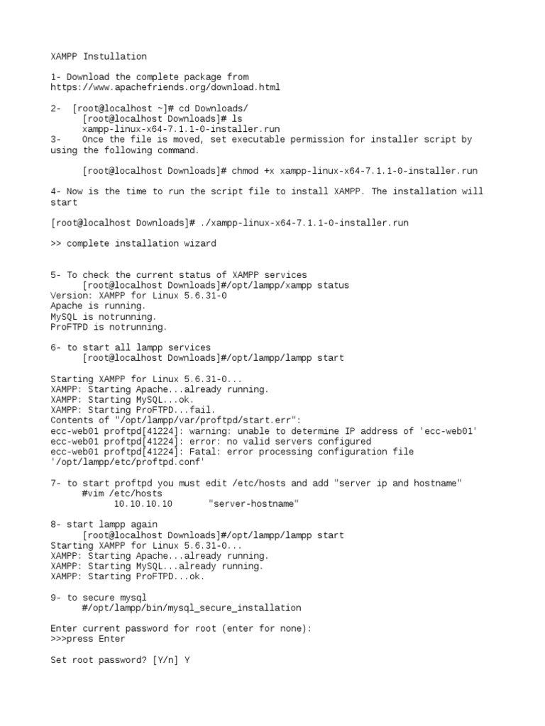 XAMPP Installation | PDF | Installation (Computer Programs) | Superuser