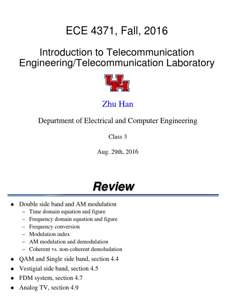Introduction To Telecommunication EngineeringTelecommunication Laboratory | PDF | Modulation | Radio