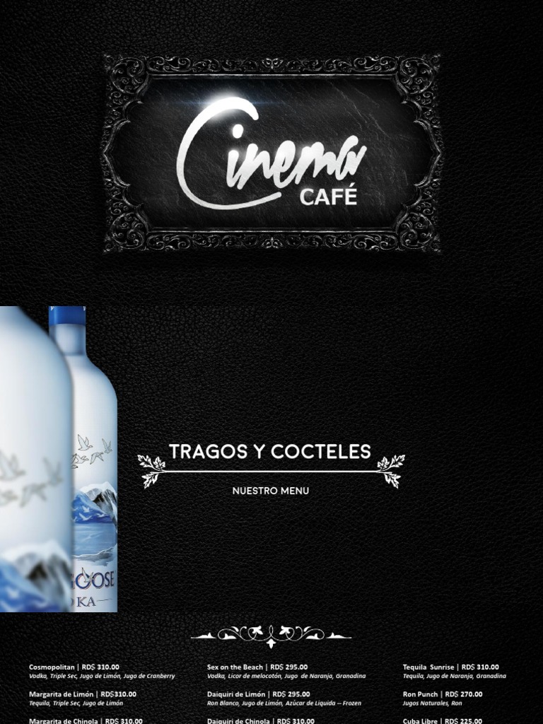Menu Cinema Cafe PDF | PDF | Distilled Drinks | Alcoholic Drinks