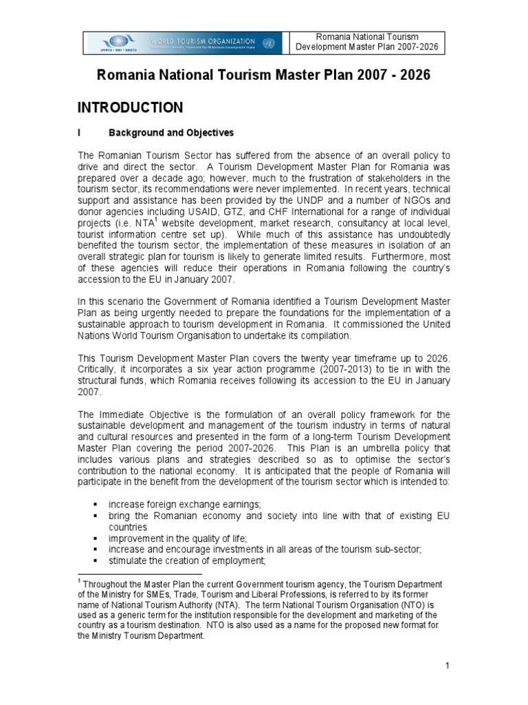 2007-2026 Romania National Tourism Master Plan 2007-2026 PDF | PDF ...