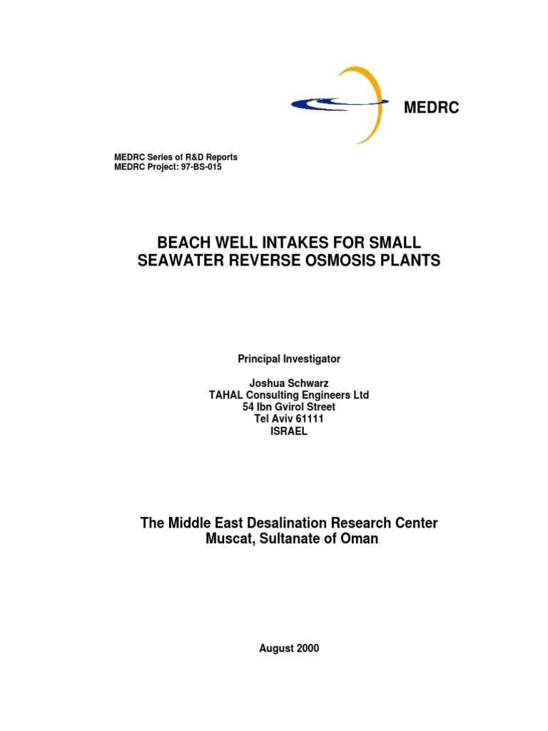 10 Beach Well Intakes For Small Seawater Reverse Osmosis Plants | PDF ...