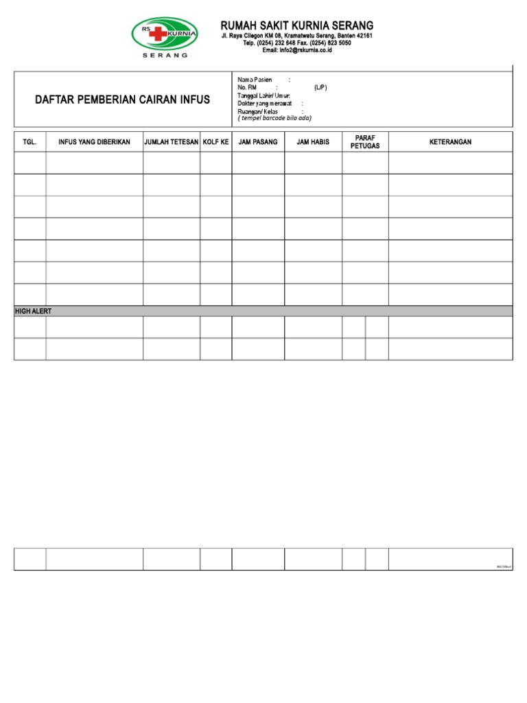 70-Formulir Cairan Infus | PDF