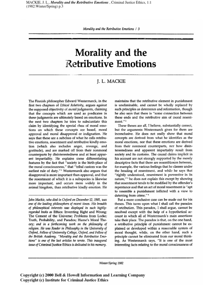 Exploring the Connection Between Morality and Emotions of Retribution ...