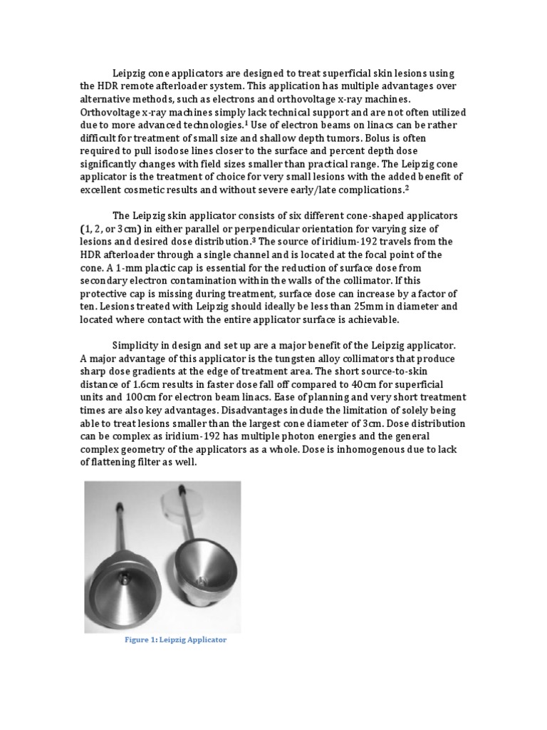 Leipzig Cone Applicators | PDF | Applied And Interdisciplinary Physics ...