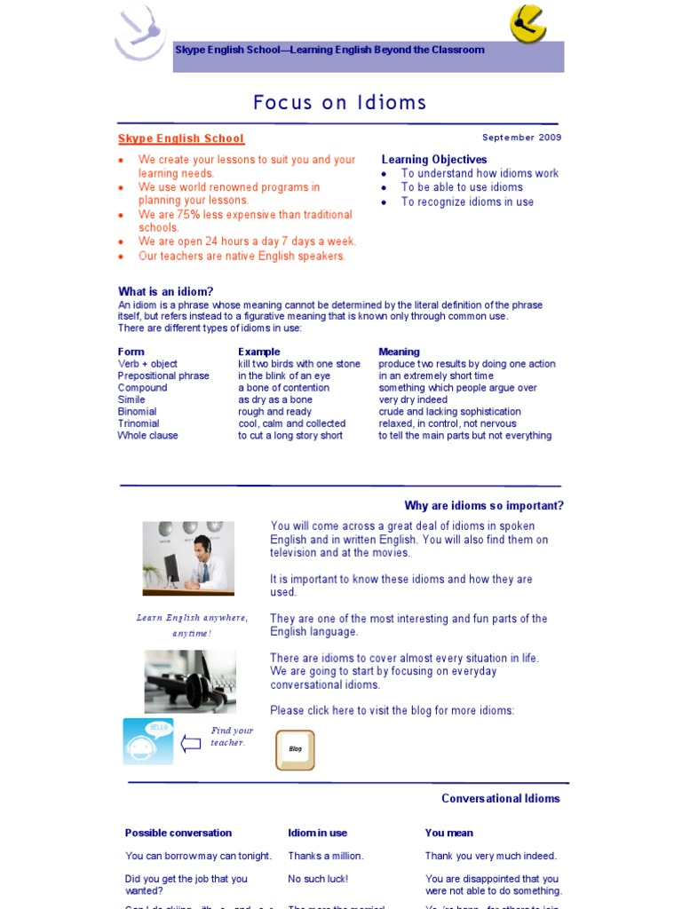 English Conversation Idioms 1 PDF | PDF | Idiom | English Language
