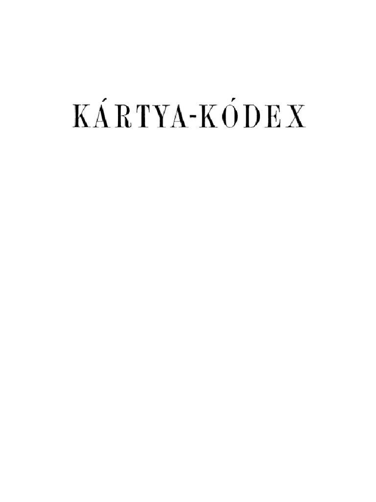 Kártya Kódex | PDF
