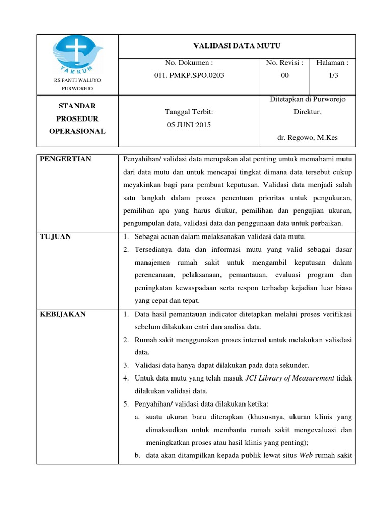 Spo Validasi Data | PDF