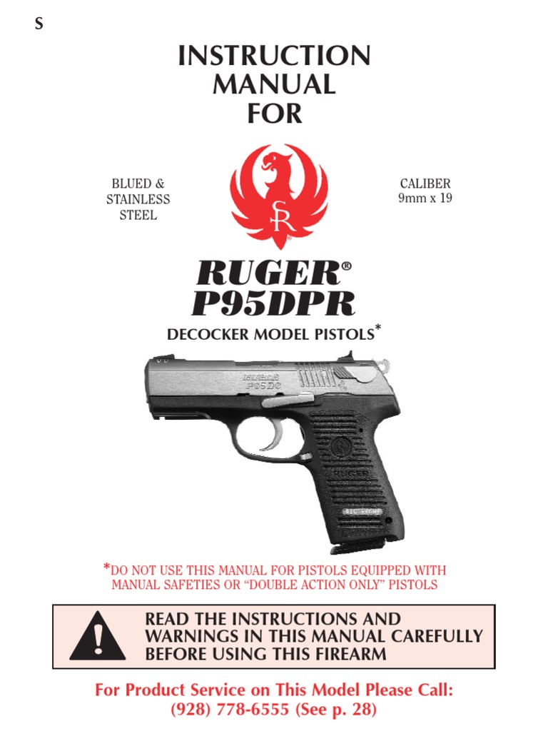 p95 Decocker Instruction Manual | PDF | Trigger (Firearms) | Handgun