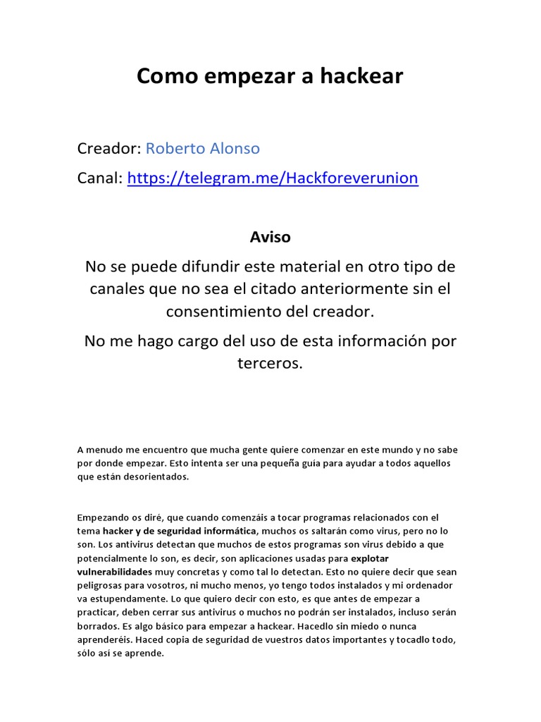 Aprender A Hackear | PDF | Enrutador (Computación) | Sistema operativo