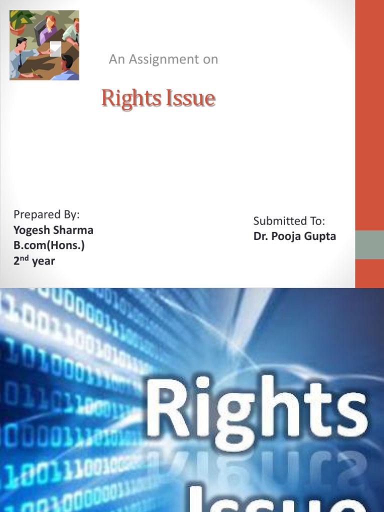 Rights Issue: An Assignment On | PDF | Securities (Finance) | Economies