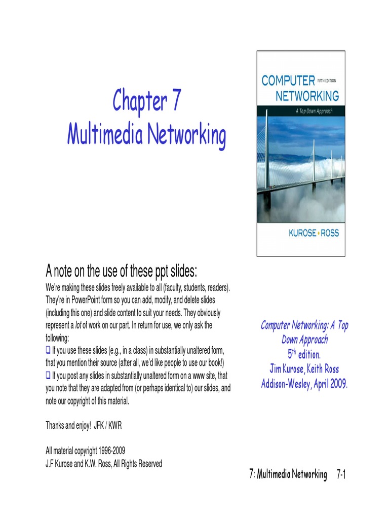Kurose Chapter7 Multimedia Networking PDF | PDF | Session Initiation Protocol | Streaming Media