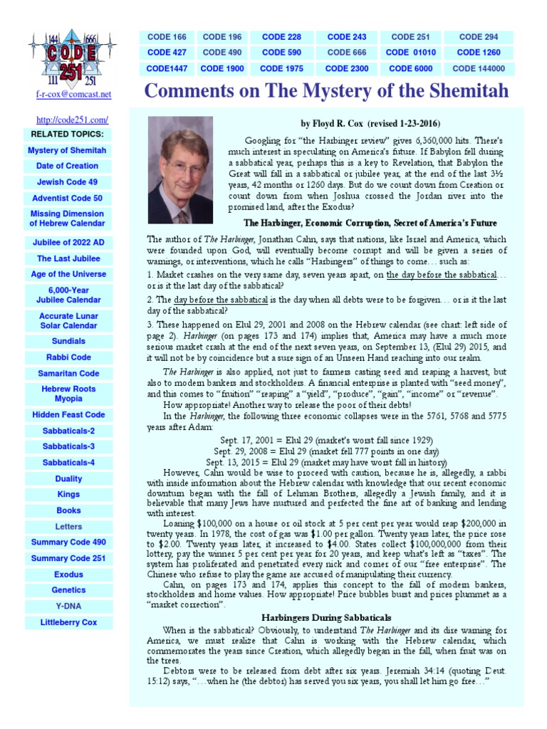 Mystery of Shemitah | Download Free PDF | Israelites | Hebrew Bible