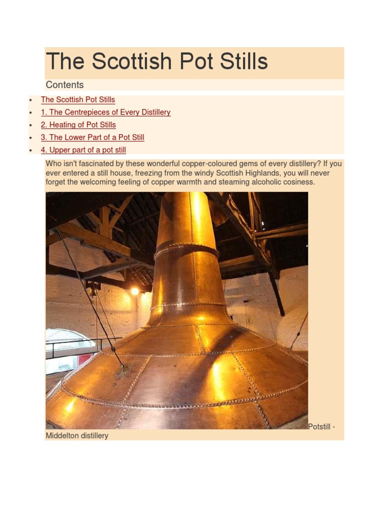 Anatomy of Scottish Pot Stills | PDF | Cookware And Bakeware | Whisky