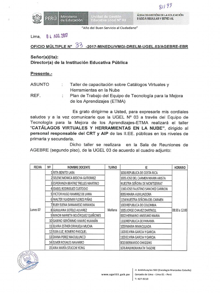 Oficio Mult 033 | PDF