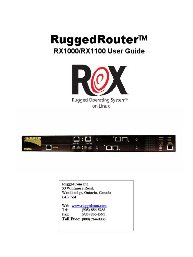 Ruggedcom Rx1000 User Manual | PDF | Virtual Private Network | Computer Network