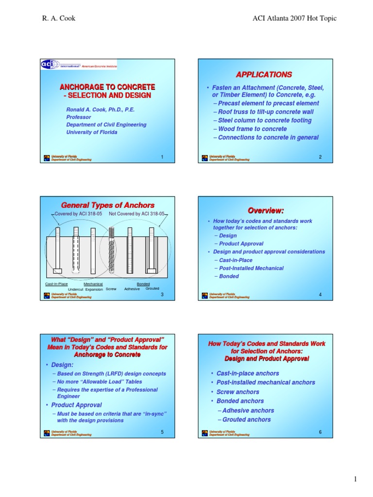 Anchor Bolt ACI PDF | PDF