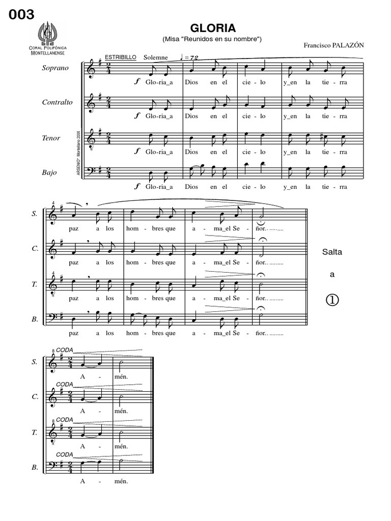 Gloria de Palazón | PDF | Musicología | Composiciones Musicales