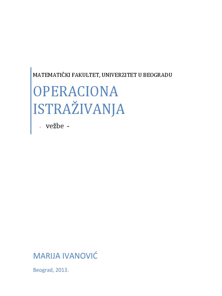Operaciona Istrazivanja PDF | PDF
