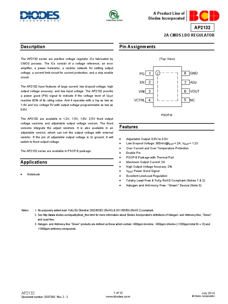 AP2132 | PDF | Cmos | Integrated Circuit