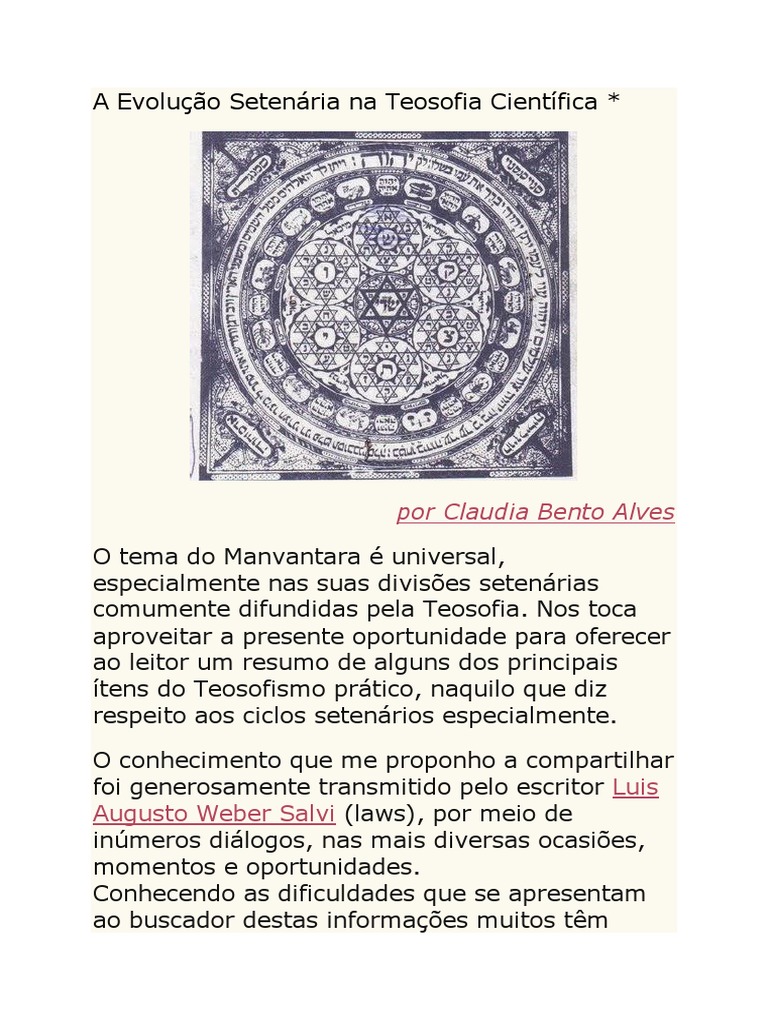 Teosofia Científica e Ciclos Setenários | PDF | Teosofia | Evolução