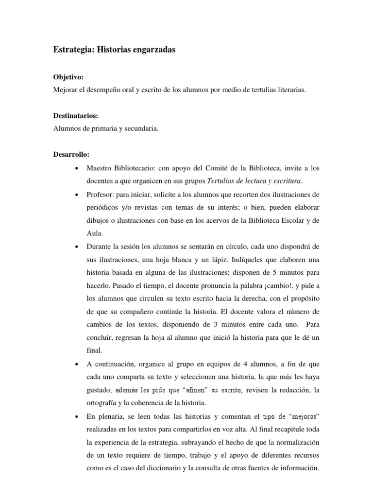 Historias Engarzadas | PDF | Salón de clases | Maestros