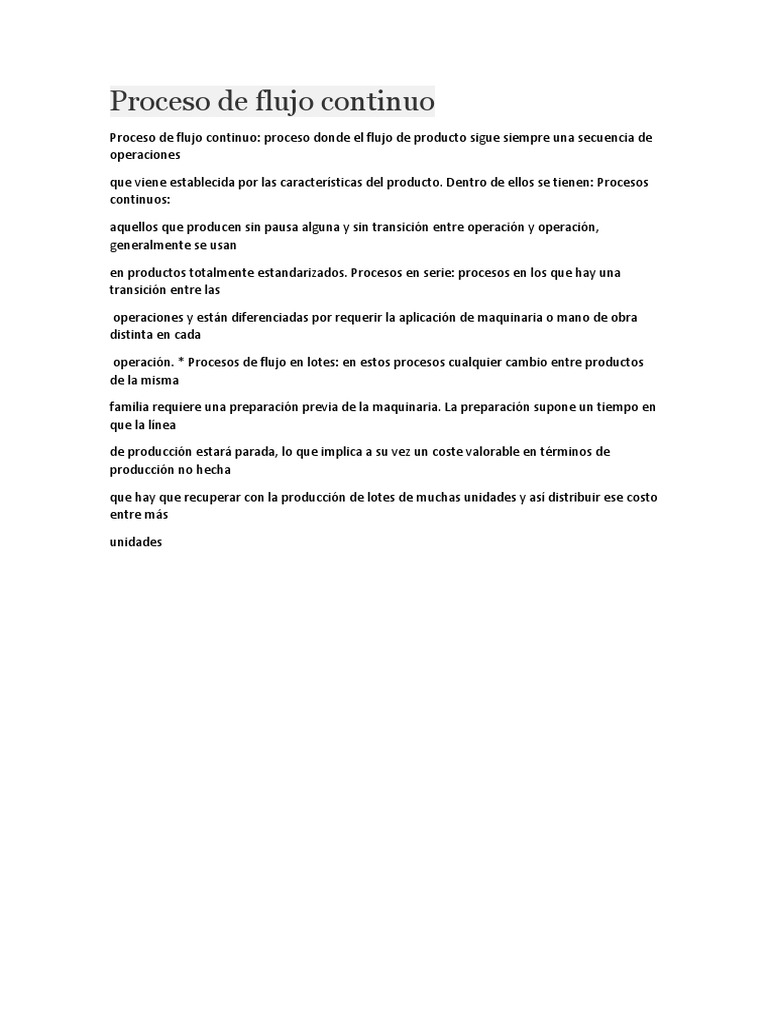 Flujo Continuo | PDF