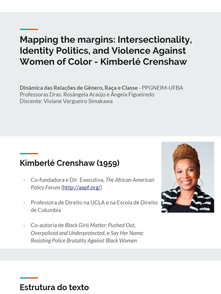Aula 10 - SLIDES - CRENSHAW Kimberlé - Mapping The Margins | PDF ...